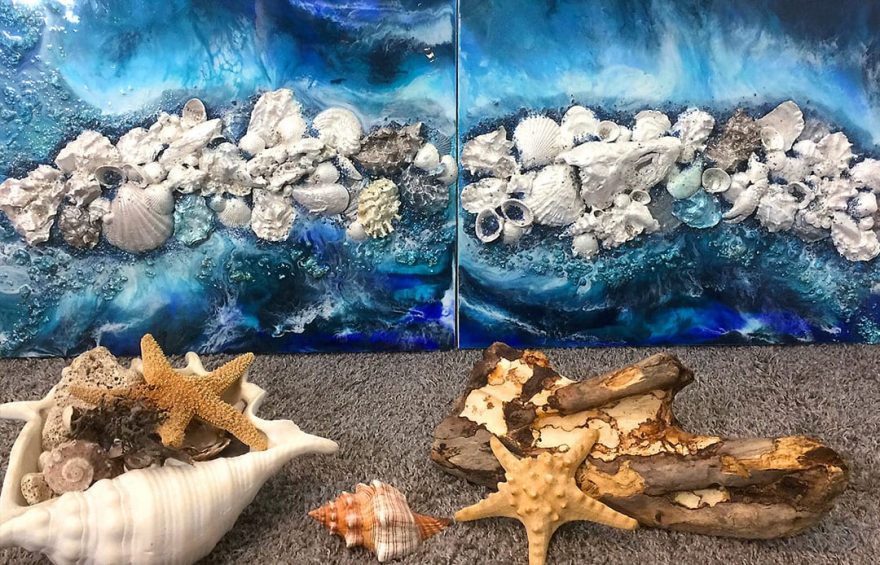 Beach Art - Resin Art Tutorial with Textures