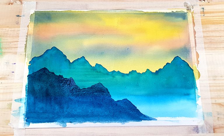 How to Paint Mountains With Watercolor - Watercolor Landscapes Tutorial