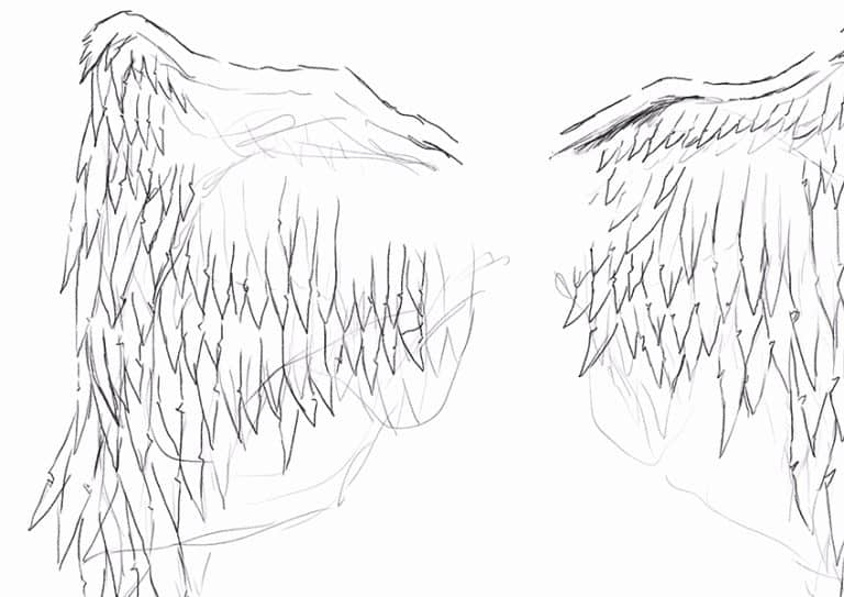 Wings Drawing - Create a Graceful and Angelic Wings Sketch