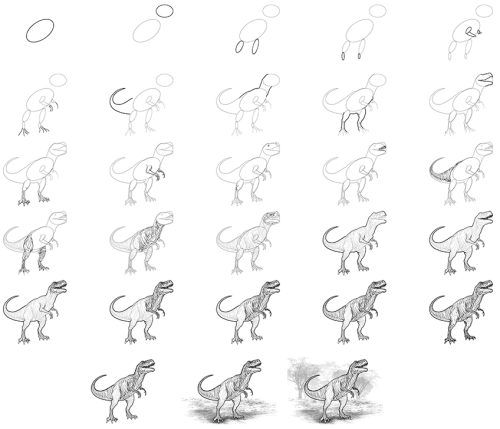 Dinosaur Drawing - Create a Ferocious Dinosaur Sketch