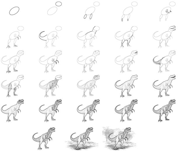 Dinosaur Drawing - Create a Ferocious Dinosaur Sketch