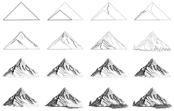 Mountain Drawing - Learn How to Draw a Picturesque Mountain