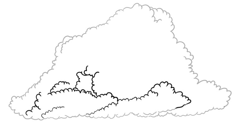Clouds Drawing - Create a Fluffy Cloud Sketch