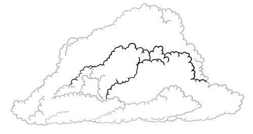 Clouds Drawing - Create a Fluffy Cloud Sketch