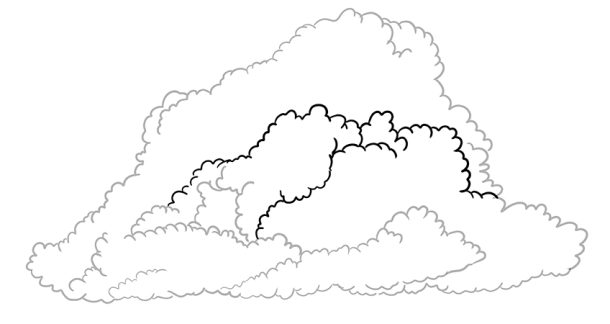 Clouds Drawing - Create a Fluffy Cloud Sketch