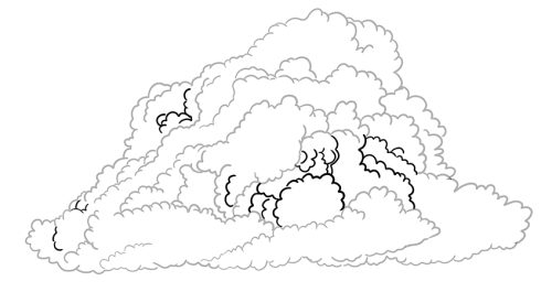 Clouds Drawing - Create a Fluffy Cloud Sketch