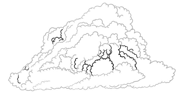 Clouds Drawing - Create a Fluffy Cloud Sketch