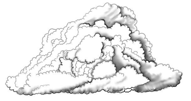 Clouds Drawing - Create a Fluffy Cloud Sketch