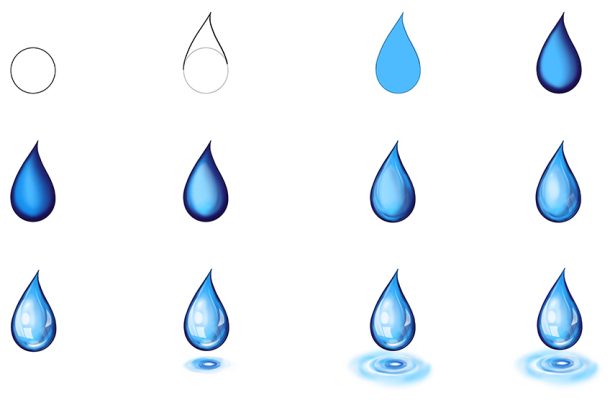 Water Drop Drawing - Learn to Draw Crystal Clear Water