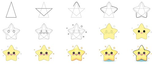 Como dibujar una estrella - Crea una estrella brillante