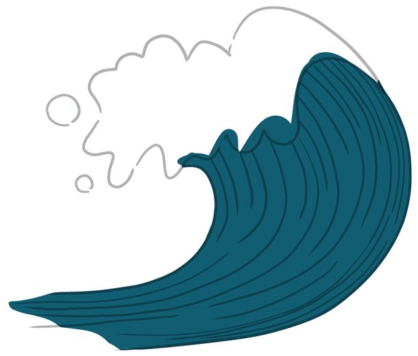 Comment dessiner une vague - Superbes dessins de vagues