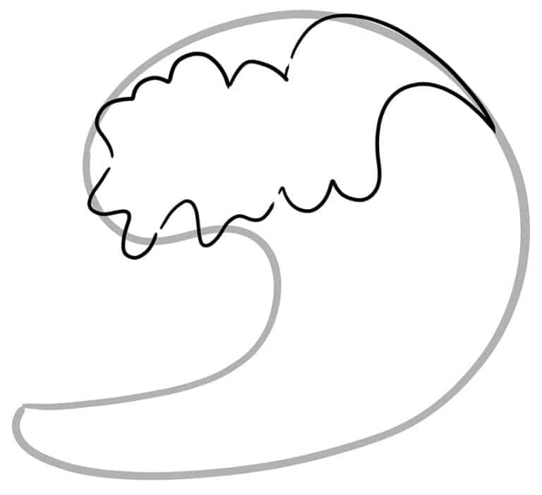 Welle zeichnen - Lerne, mächtige Ozeanwellen zu malen