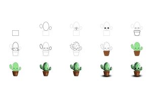 Cactus Drawing - Succulent Sketching