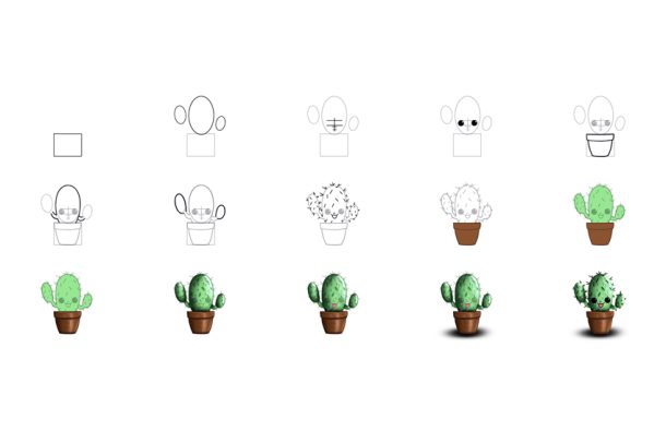 Cactus Drawing - Succulent Sketching