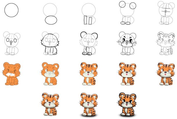 Tiger Drawing - From Jungle to Canvas