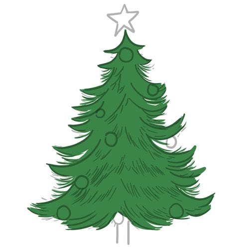 Christmas Tree Drawing - 12 Steps to Sketching Holiday Magic