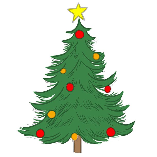 Weihnachtsbaum zeichnen - Detaillierte Malanleitung